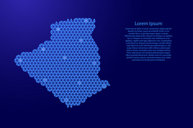 Algeria map from blue pattern a grid Royalty Free Vector
