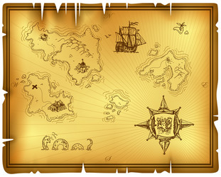 Antique Parchment Map Royalty Free Vector Image