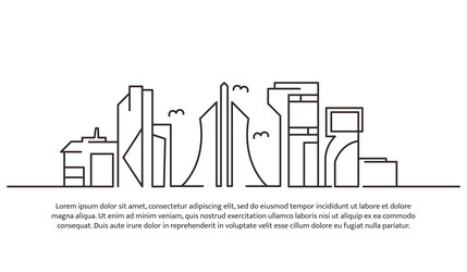 Continuous line design of future building Vector Image