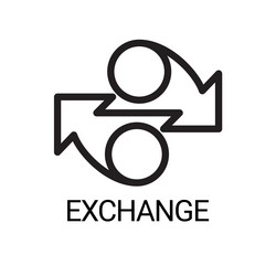 Exchange arrow set icon symbol or emblem Vector Image