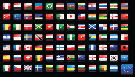 World flags all color isolated Royalty Free Vector Image