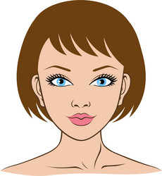 Woman face closeup Royalty Free Vector Image - VectorStock