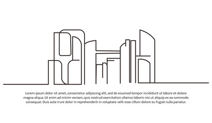 Continuous Line Skyline Vector Images (over 2,700)