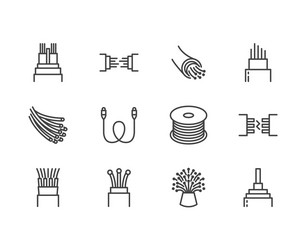 Fiber optic cable icons internet connection Vector Image