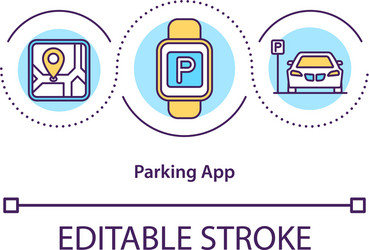 Mobile parking app icon lot related Royalty Free Vector