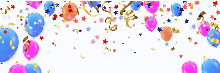 Celebration banner background with confetti Vector Image