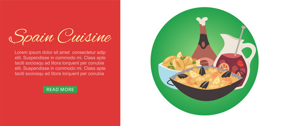 Spanish food pattern traditional european Vector Image
