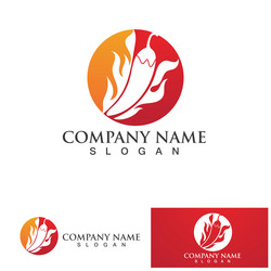Spice shop logo round linear chili pepper Vector Image