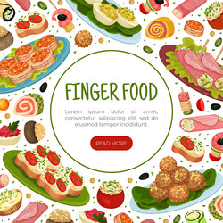 Finger food buffet seamless pattern design Vector Image