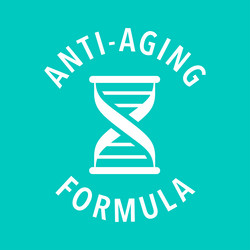 Anti aging formula cosmetics badge logo icon Vector Image