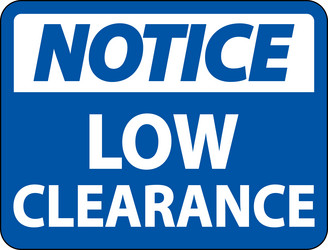 Danger low clearance sign on white background Vector Image