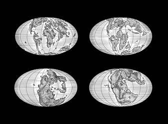 Plate tectonics on the planet earth pangaea Vector Image