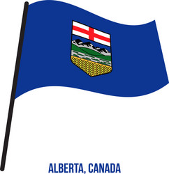 Alberta flag waving on white background provinces Vector Image