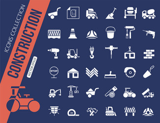 Construction flat icons Royalty Free Vector Image