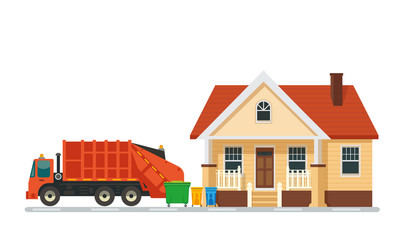 Dustcart Garbage Truck Vector Images (81)