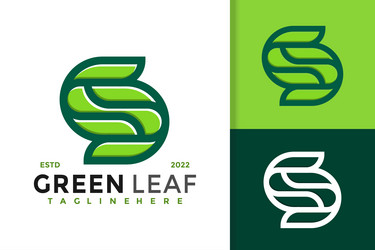 Letter s nature green leaf logo logos design Vector Image