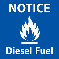 Warning diesel fuel sign on white background Vector Image