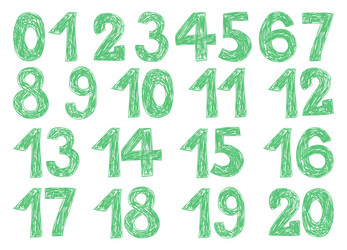 Number 11 hand drawn line sketch digit children Vector Image