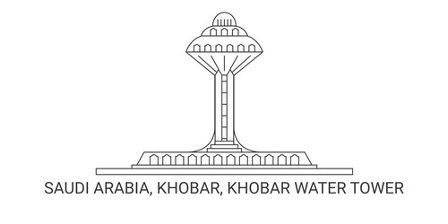 Saudi arabia khobar khobar water tower travel Vector Image
