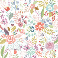 Seamless floral colorful hand drawn pattern Vector Image