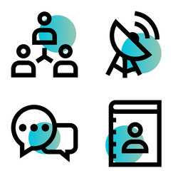 Communications gradient flat icon set isolated Vector Image