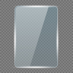 Transparent glass plate mock up see through Vector Image