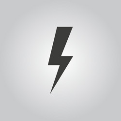 Lightning icon danger symbol flat Royalty Free Vector Image