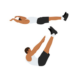 Man doing seated toe touch stretch exercise flat Vector Image