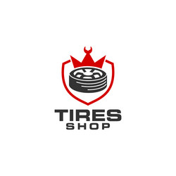 Tires shop logo design template silhouette tire Vector Image