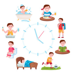 Boy daily routine children everyday activities Vector Image