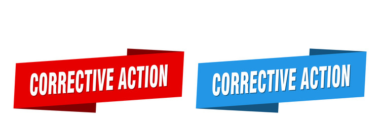 Corrective action sticker Royalty Free Vector Image