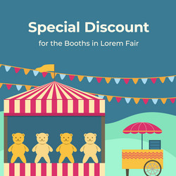 Funfair festival amusement park posts set Vector Image
