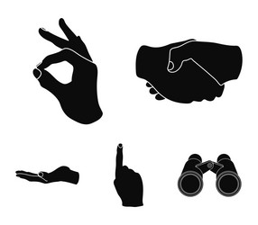 Handshake okay index up palm hand gesturesv Vector Image