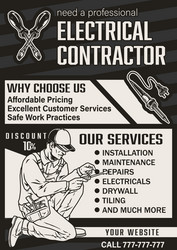 Electrical Poster Electrician Vector Images (over 330)