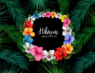 Tropical flower border Royalty Free Vector Image