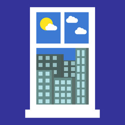 Big window with beautiful scenery outside two Vector Image