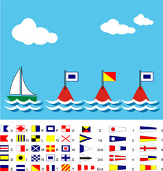 International maritime signal flags sea alphabet Vector Image