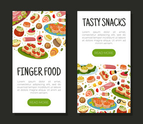 Finger food buffet seamless pattern design Vector Image