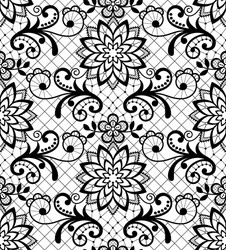 Seamless pattern - lace design with flowers Vector Image