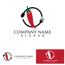 Spice shop logo round linear chili pepper Vector Image