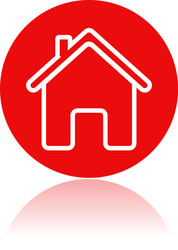 Home location marker red 3d icon Royalty Free Vector Image