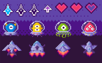 Pixel Ship Vector Images (over 2,400)