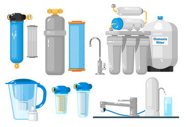 Realistic water filter infographic aqua Royalty Free Vector
