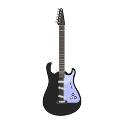 Electric and bass guitar headstock silhouettes Vector Image