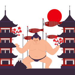 Fat sumo fighter Royalty Free Vector Image - VectorStock
