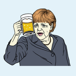 Angela merkel cartoon Royalty Free Vector Image