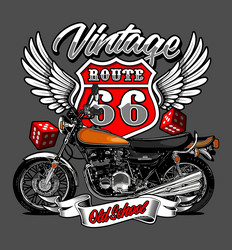 Classic motorbike template for graphic design Vector Image