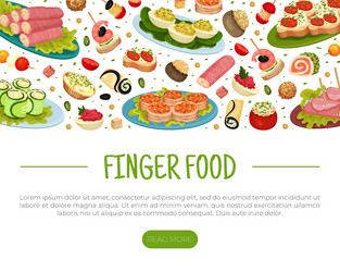 Finger food buffet seamless pattern design Vector Image