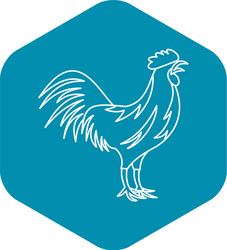 Gallic rooster icon outline style Royalty Free Vector Image