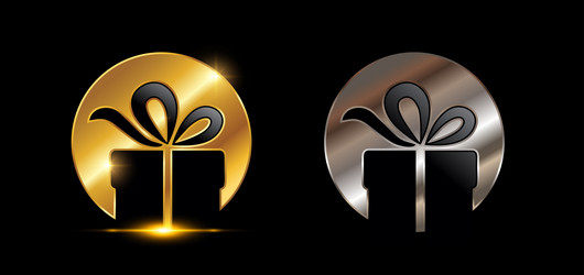 Golden surprise gift box Royalty Free Vector Image